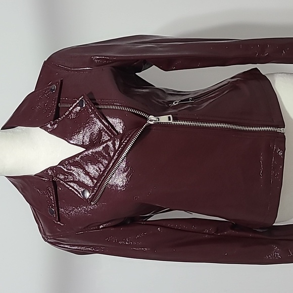 Bar III | Jackets & Coats | Bar Iii Motto Jacket Faux Leather Wine ...